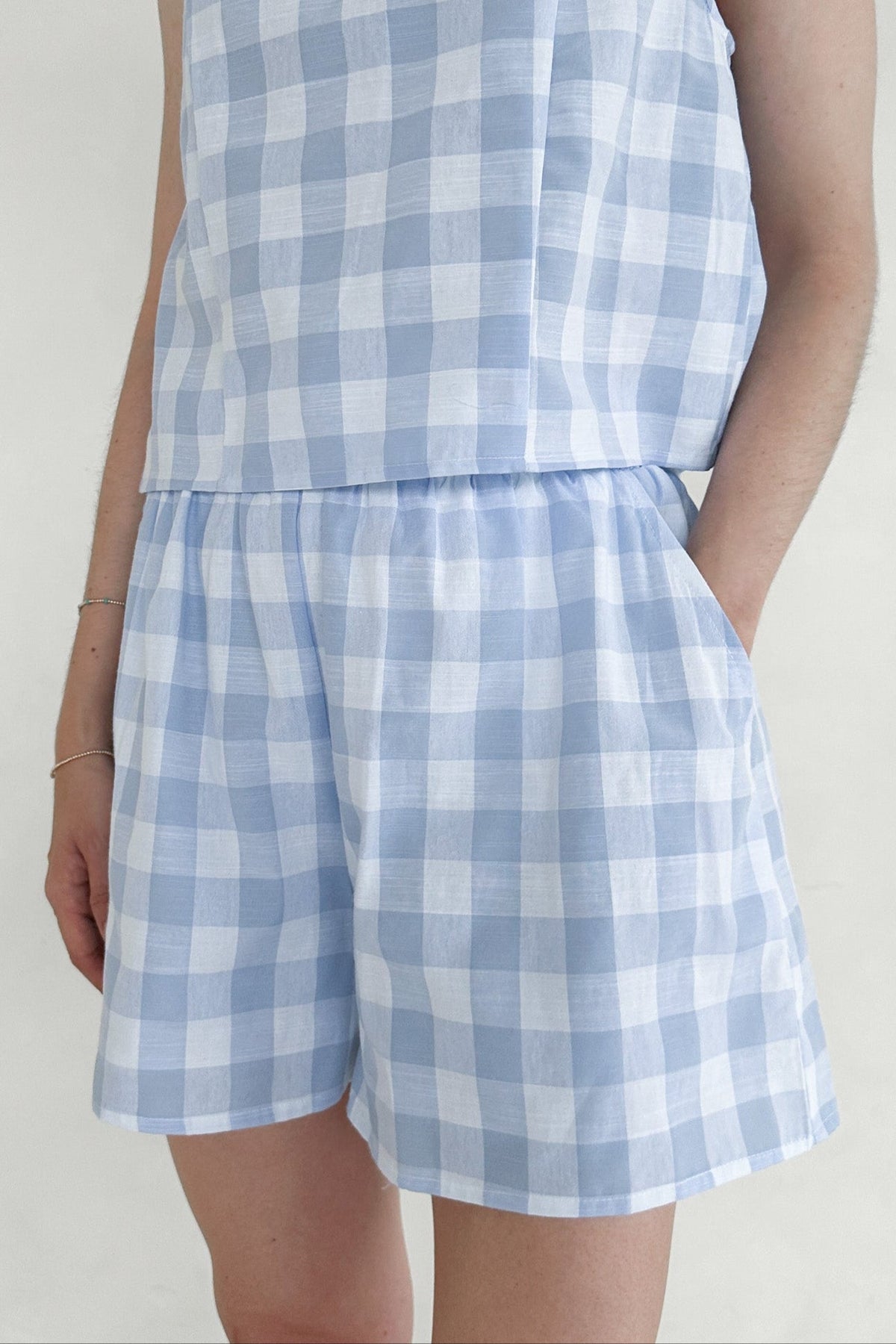 Gigi Gingham Checkered Shorts | Neutral Ground