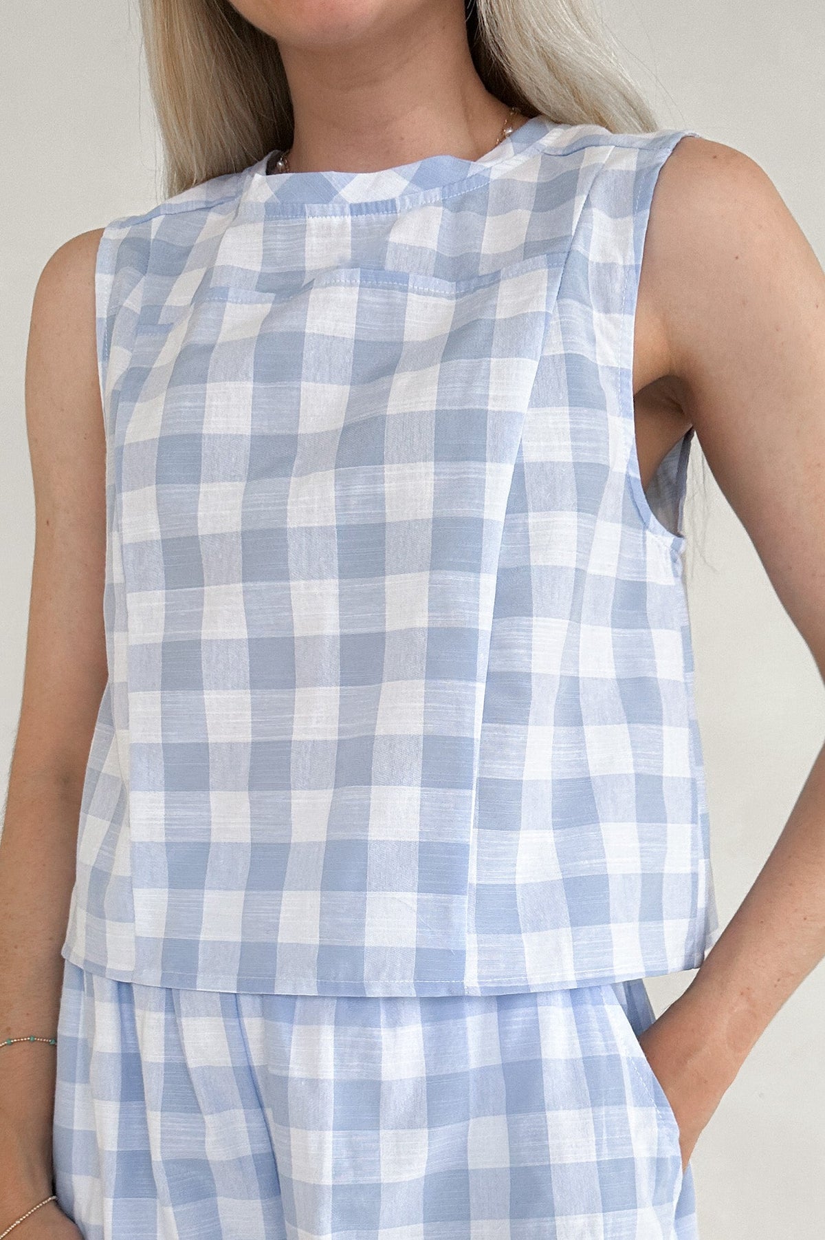 Gigi Gingham Checkered Top | Neutral Ground