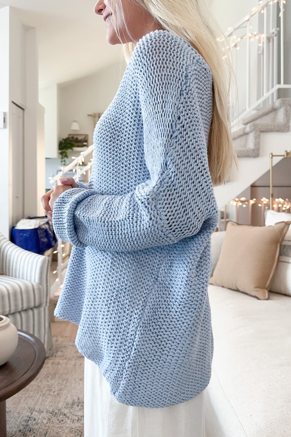 Kira Lightweight Knit Sweater in Blue | Neutral Ground