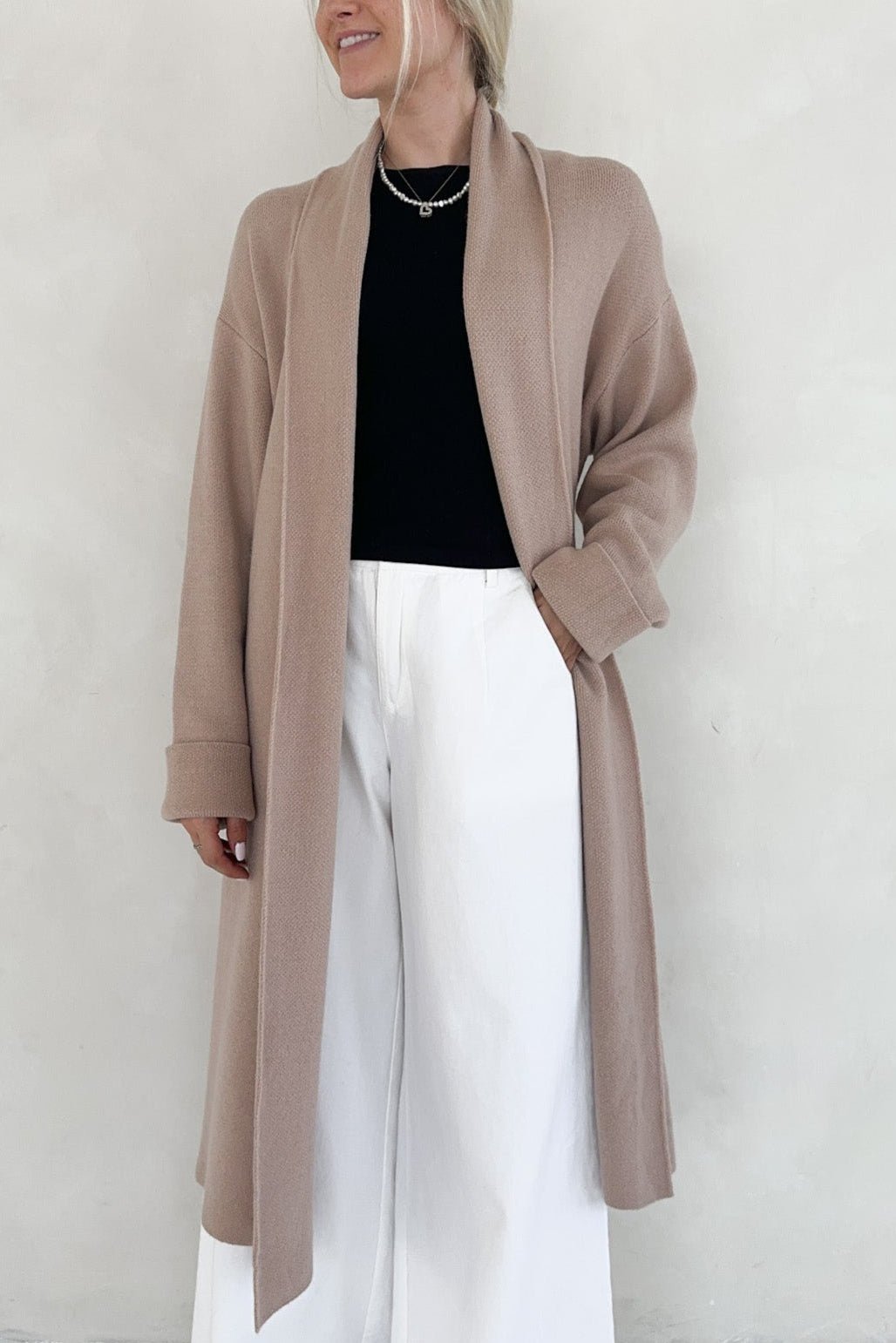 Millie Long Knit Sweater Coat l Neutral Ground
